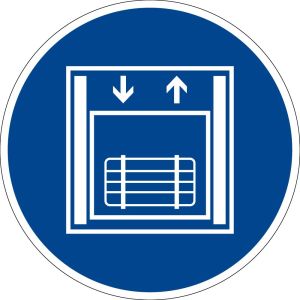 Gebotszeichen - Lastenaufzug - Kunststoff - Ø 25 - online bestellen